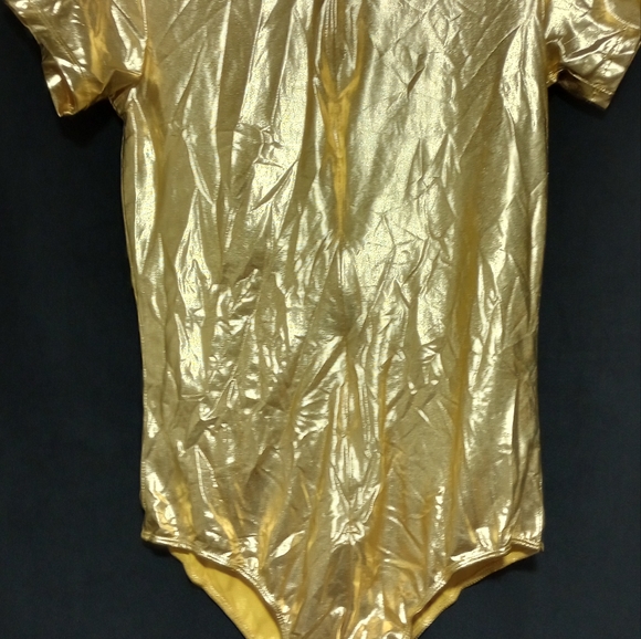 Ifel | Tops | Metallic Gold Bodysuit | Poshmark